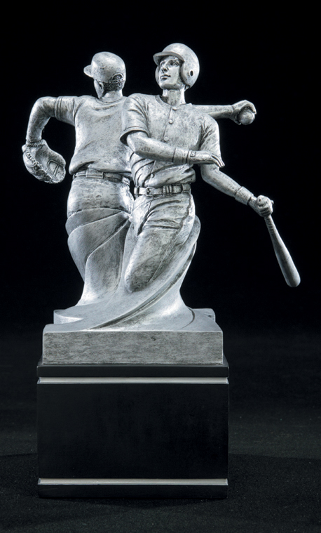 8.5" Tall Silver Resin Baseball/Softball Trophy - Fantasy Trophy Store