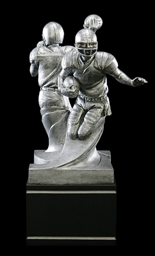 8.5" Tall Silver Resin Football Twin Trophy - Fantasy Trophy Store