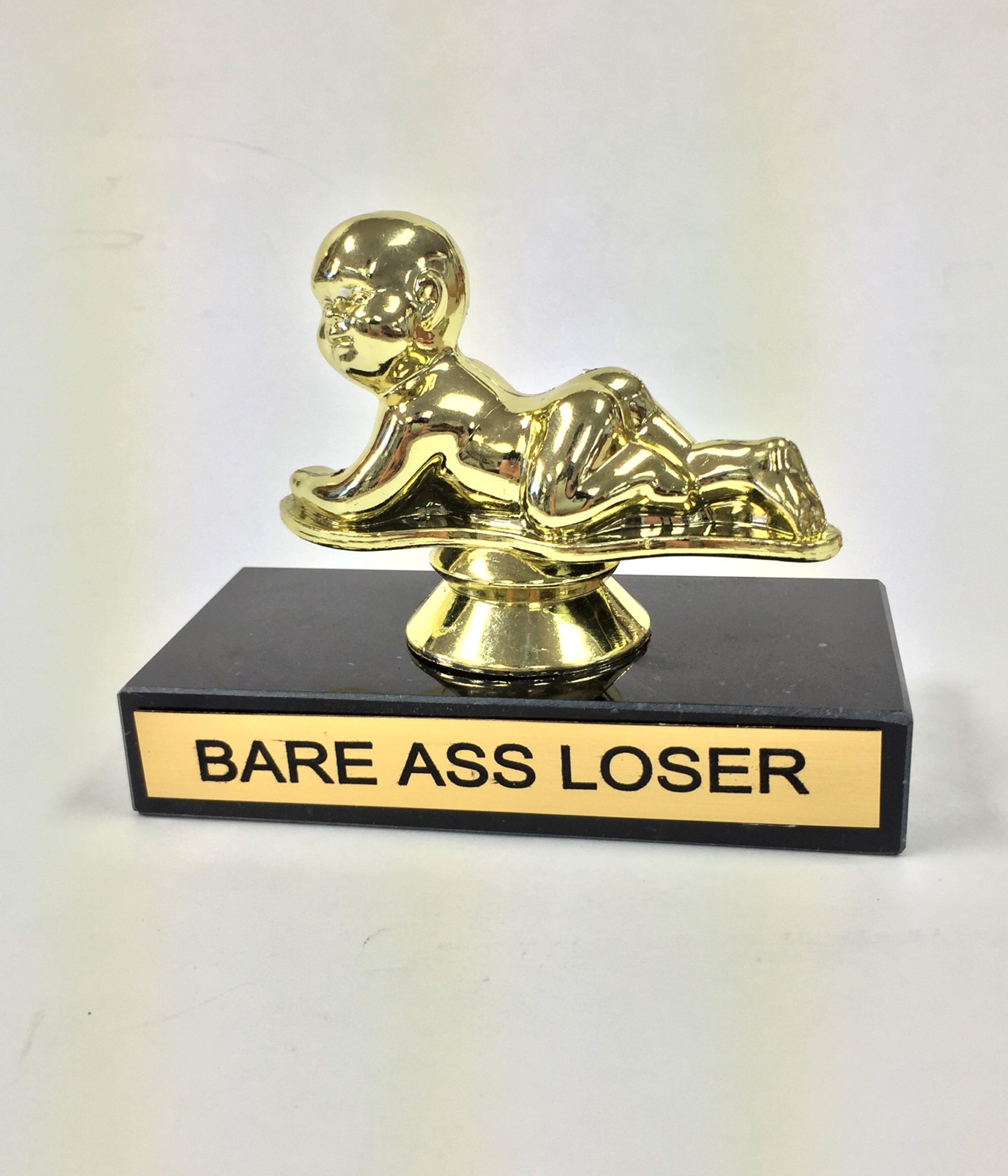 3.5" Tall "Bare Ass Loser" trophy on Marble Base - Fantasy Trophy Store