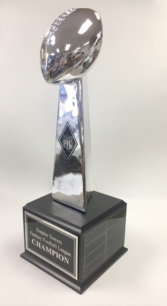 20 Inch Tall Lombardi style trophy with Chrome Color Finish on Large ...